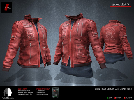 Second Life Marketplace - Accent - Jacket -Lewis- Red
